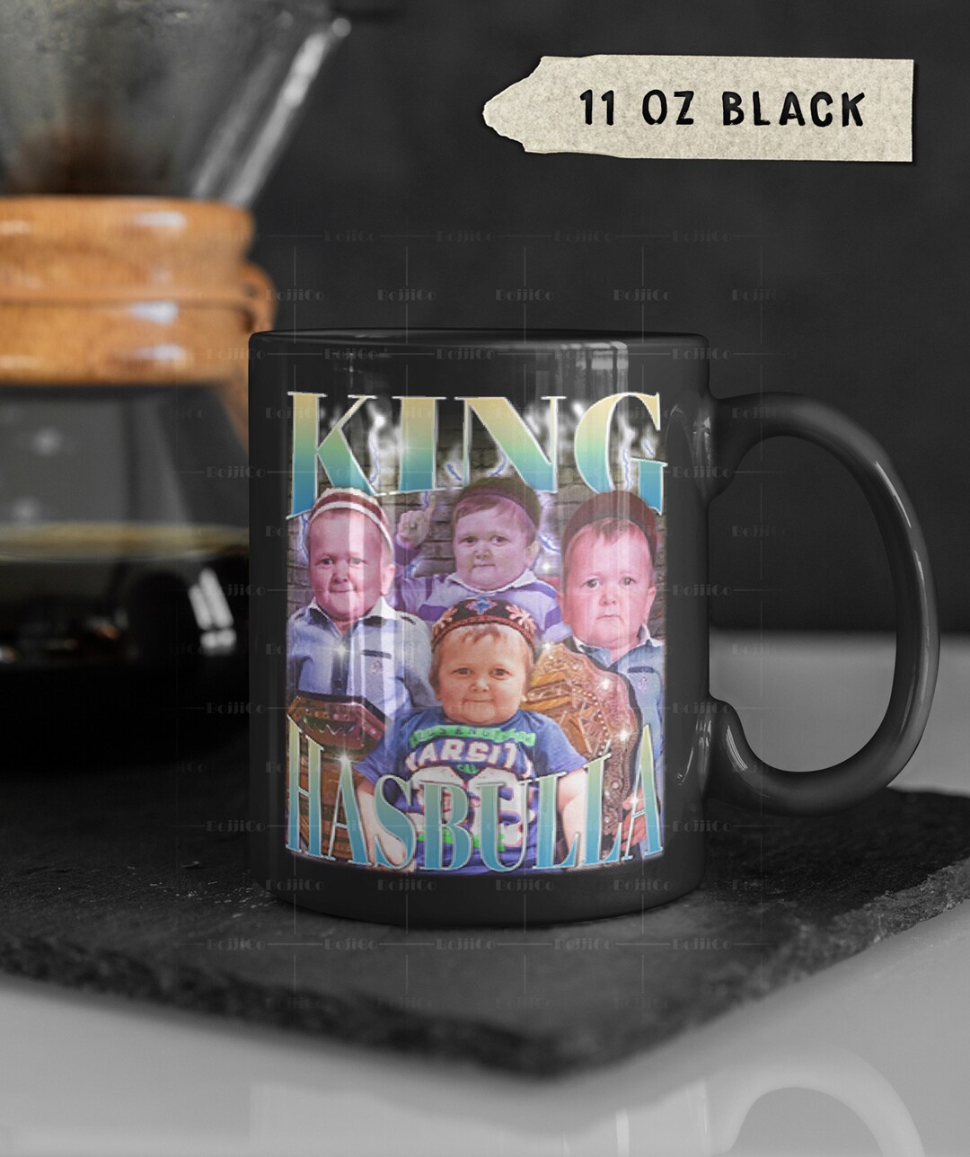 KING HASBULLA Meme Coffee Mug | Mini Khabib Mug | Burger Meme Cup - Robokeg
