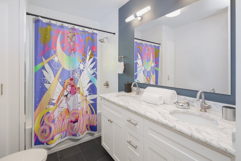 Aesthetic Sailor Moon Vaporwave Anime Shower Curtain for an Eccentric ...